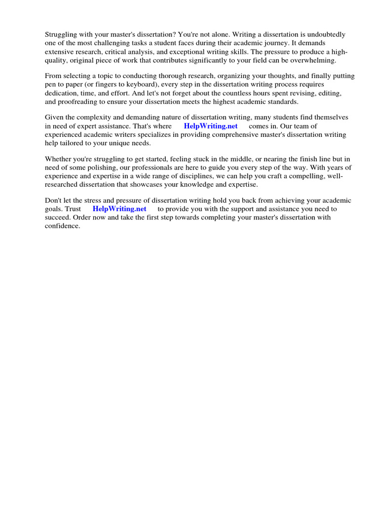 Masters Dissertation Writing Help | PDF | Thesis | Doctor Of Philosophy