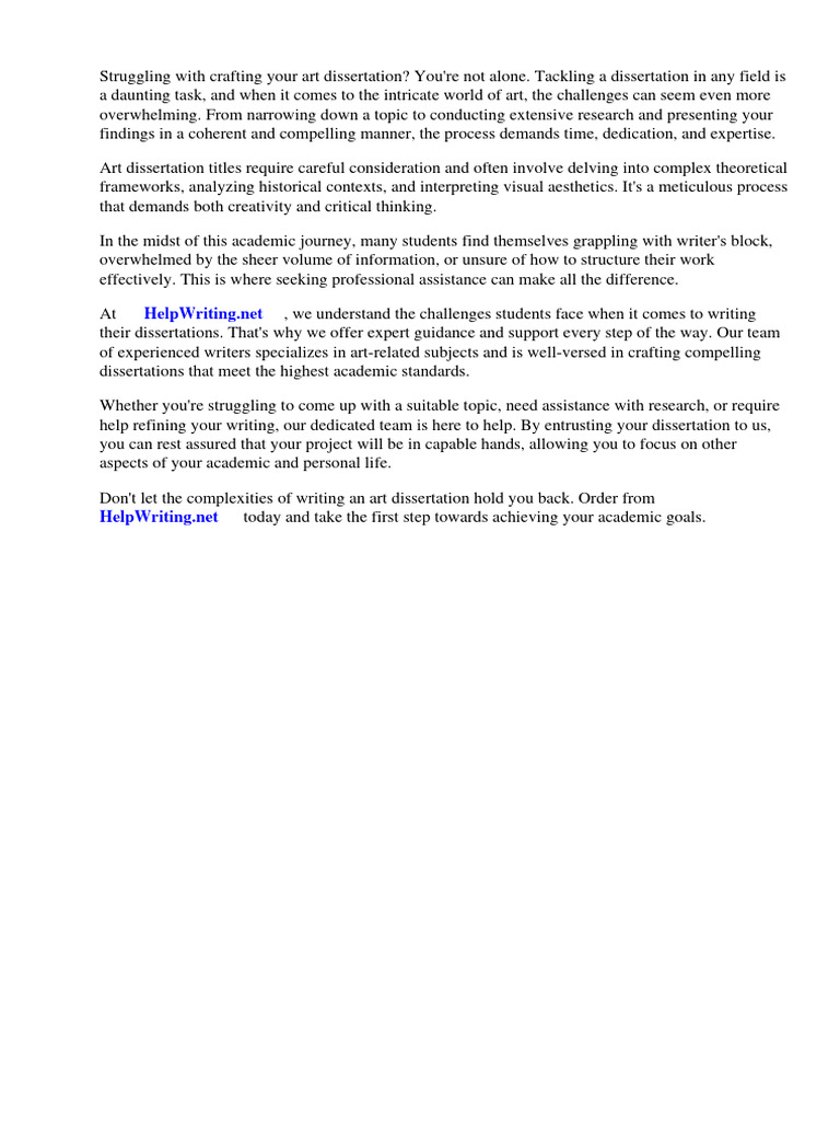 Art Dissertation Titles | PDF