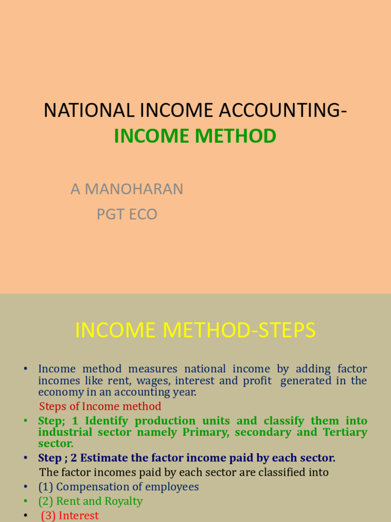 Income Method | PDF | Income | Employment