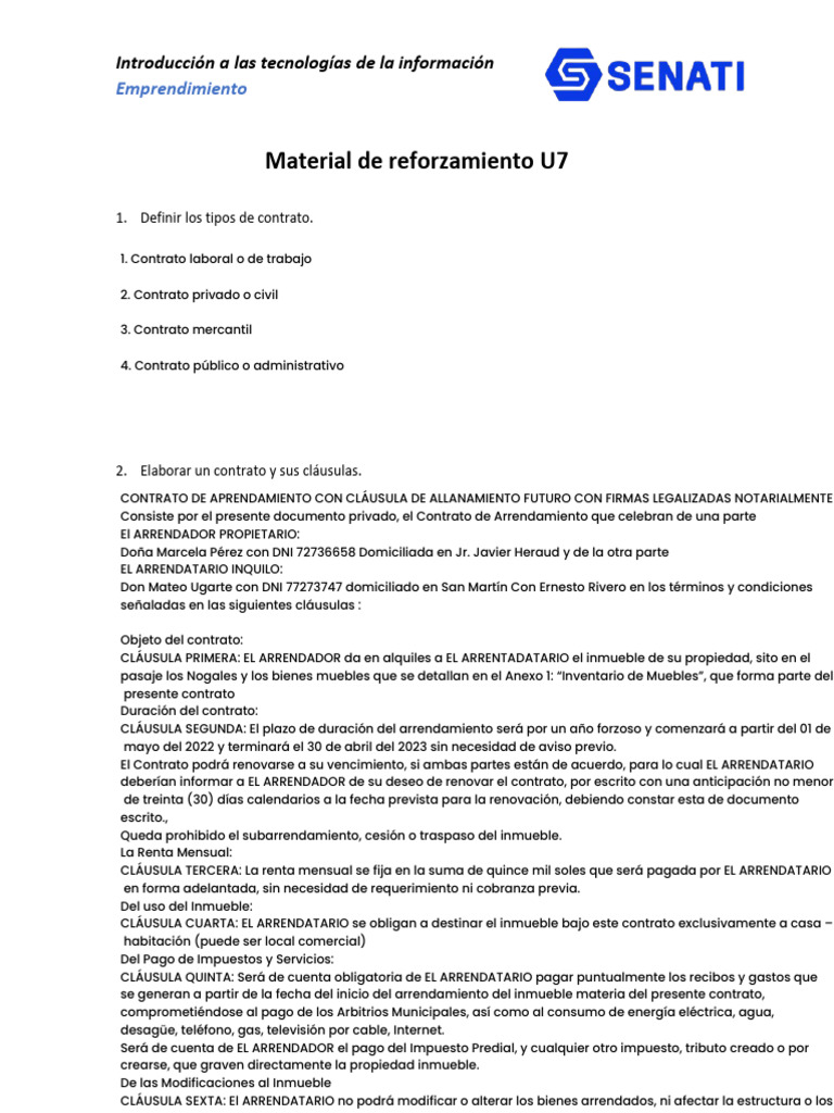 Material de Reforzamiento U7 - Boris Zapata. | PDF | Impuestos