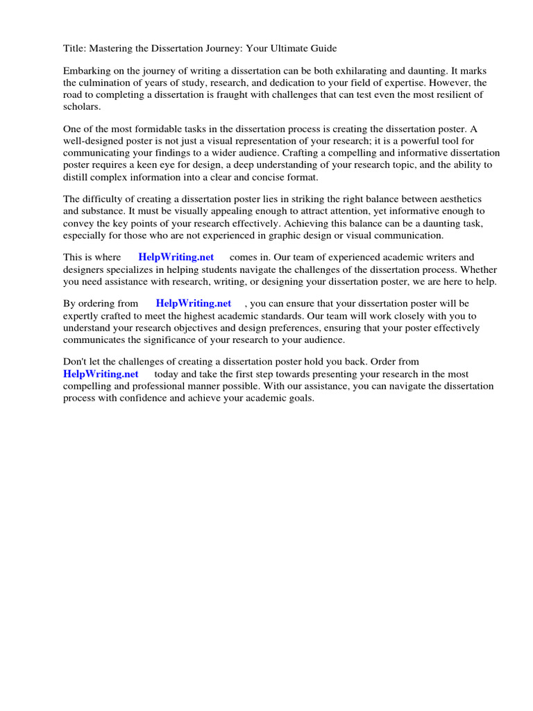 Dissertation Poster | PDF | Transport | Thesis