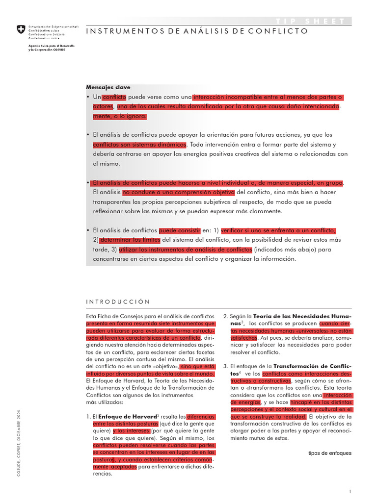 2 - Instrumentos de Analisis de Conflictos | PDF | Conflicto (proceso) | Ciencias del comportamiento