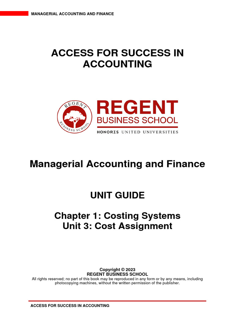 Unit 3 - Cost Assignment | PDF | Management Accounting | Cost Of Goods Sold