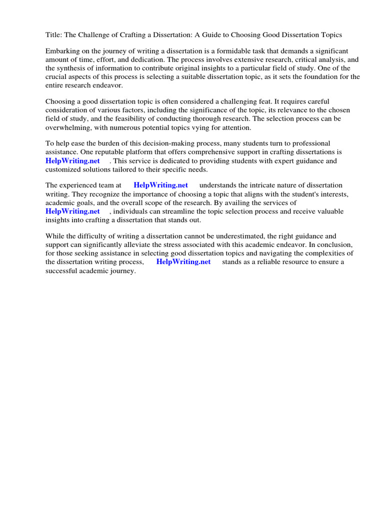 Good Dissertation Topics | PDF | Psychology | Thesis