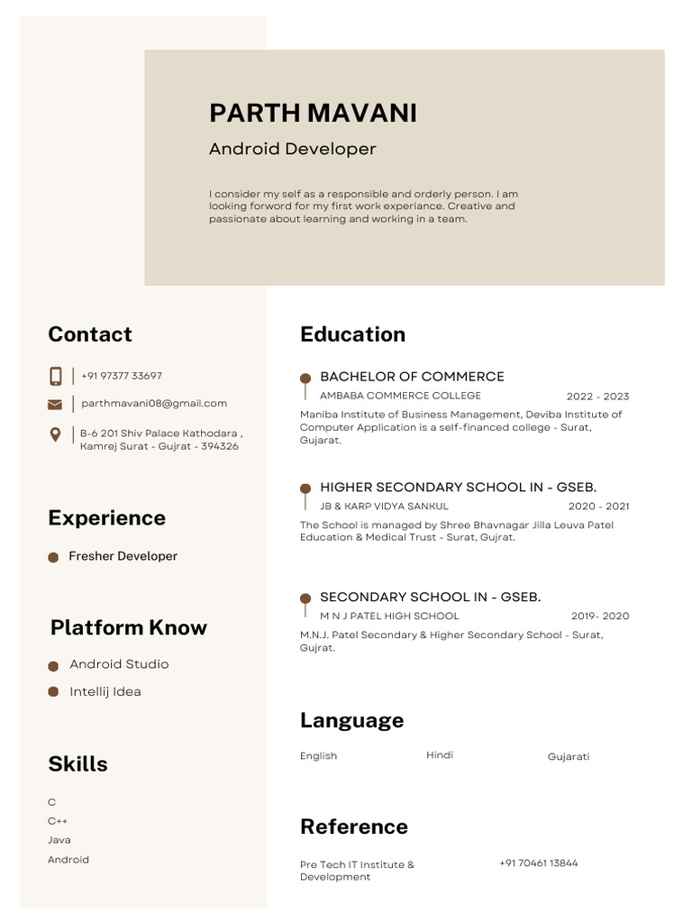 Parth Mavani - Resume | PDF