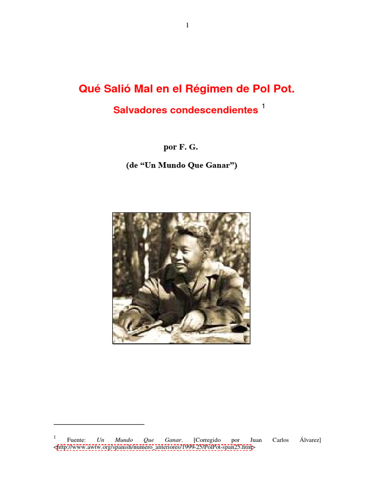 Qué Salió Mal en El Régimen de Pol Pot | PDF | Kampuchea Democrática ...