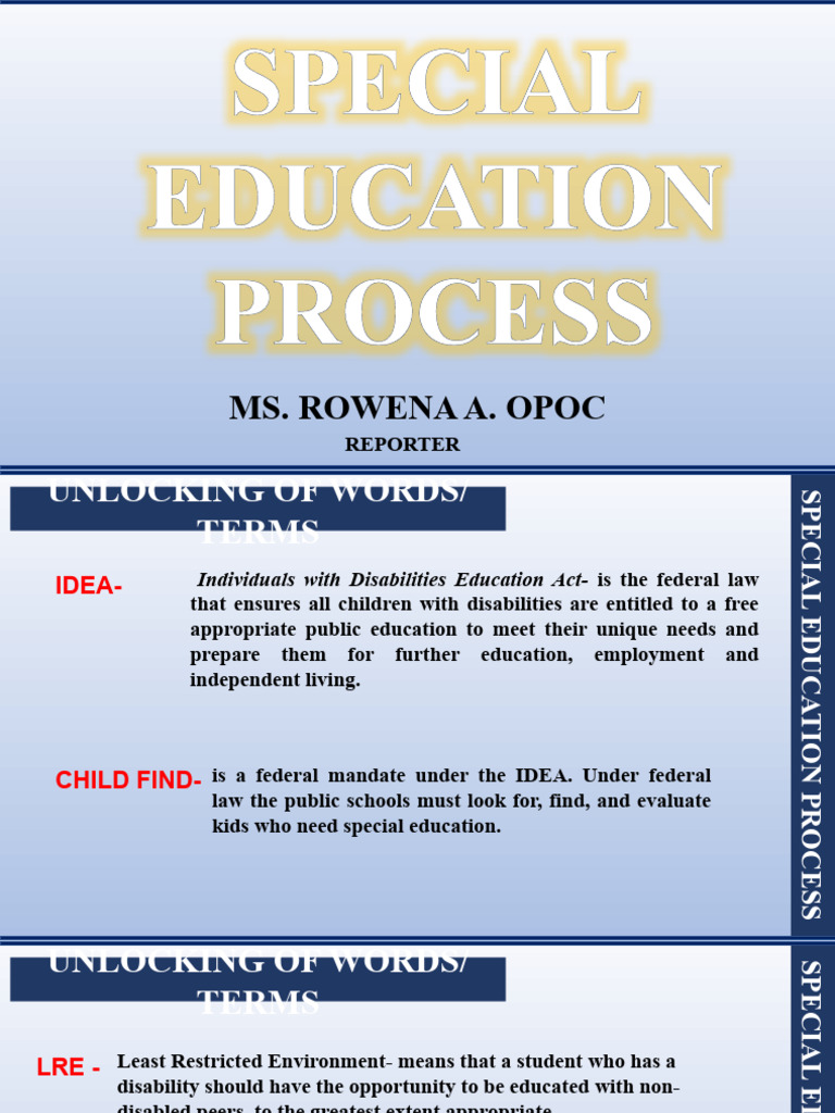 SPECIAL EDUCATION PROCESS | PDF | Individualized Education Program ...