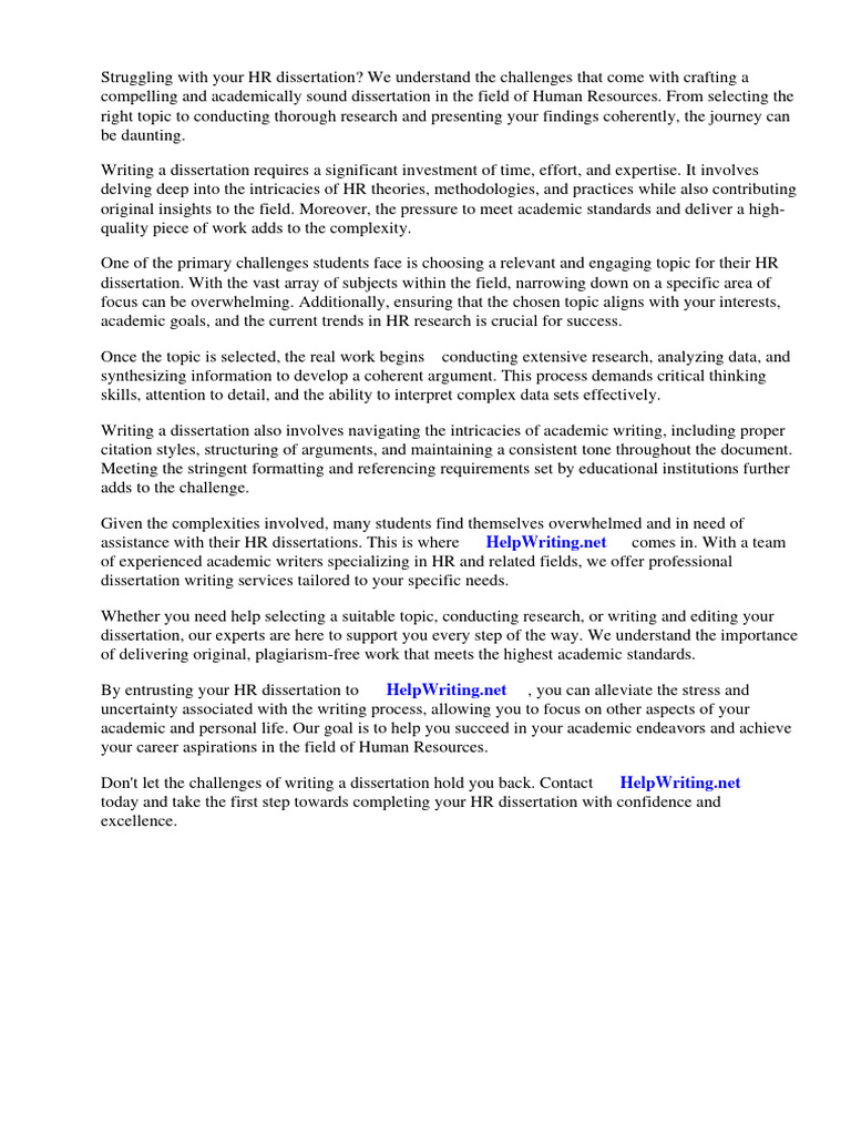 HR Dissertation Topics Ideas | PDF | Human Resource Management ...
