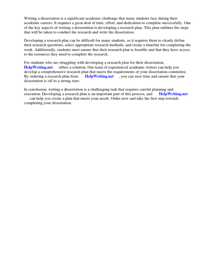 Dissertation Research Plan Template | PDF | Thesis | Information