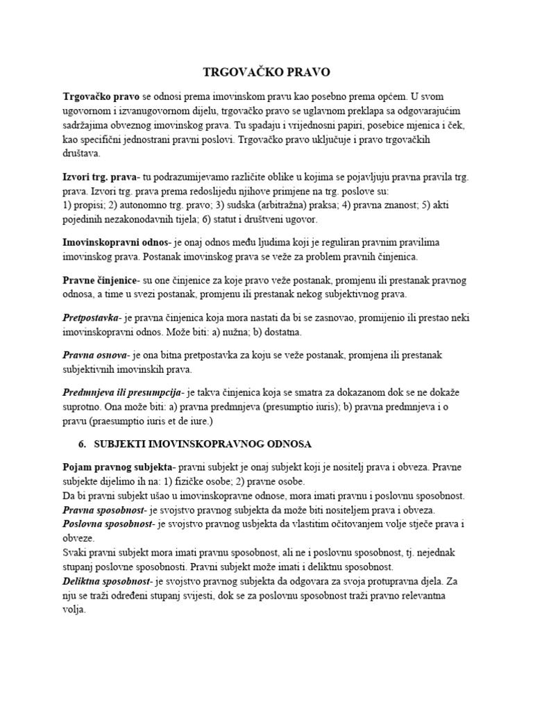 Trgovačko Pravo1 | PDF