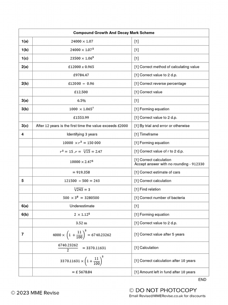 Compound-Growth-and-Decay-Answers-MME | PDF | Applied Mathematics