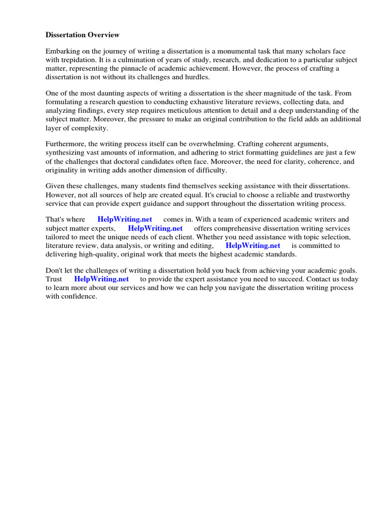 Dissertation Overview | PDF | Thesis | Methodology