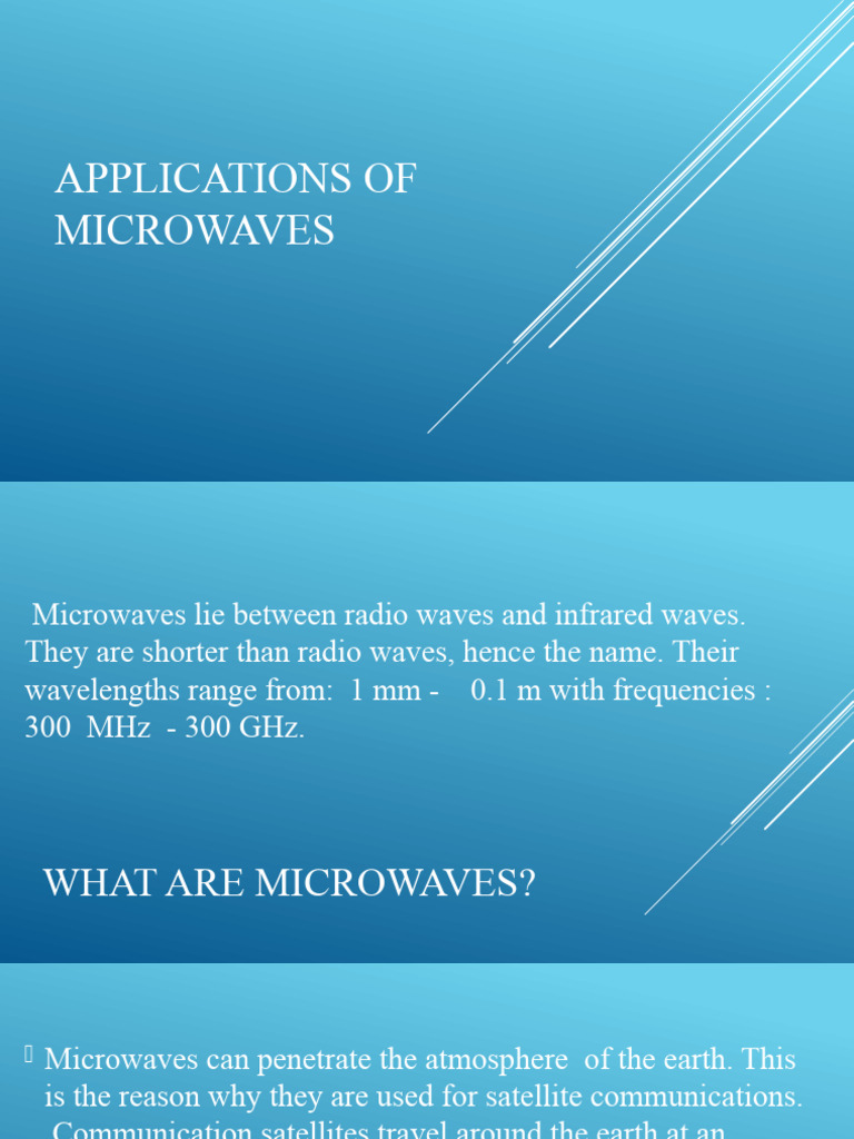 Applications of Microwaves | PDF | Science & Mathematics