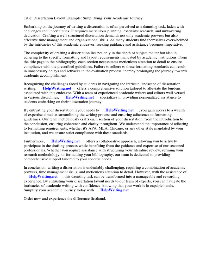 Dissertation Layout Example | PDF | Thesis | Sampling (Statistics)