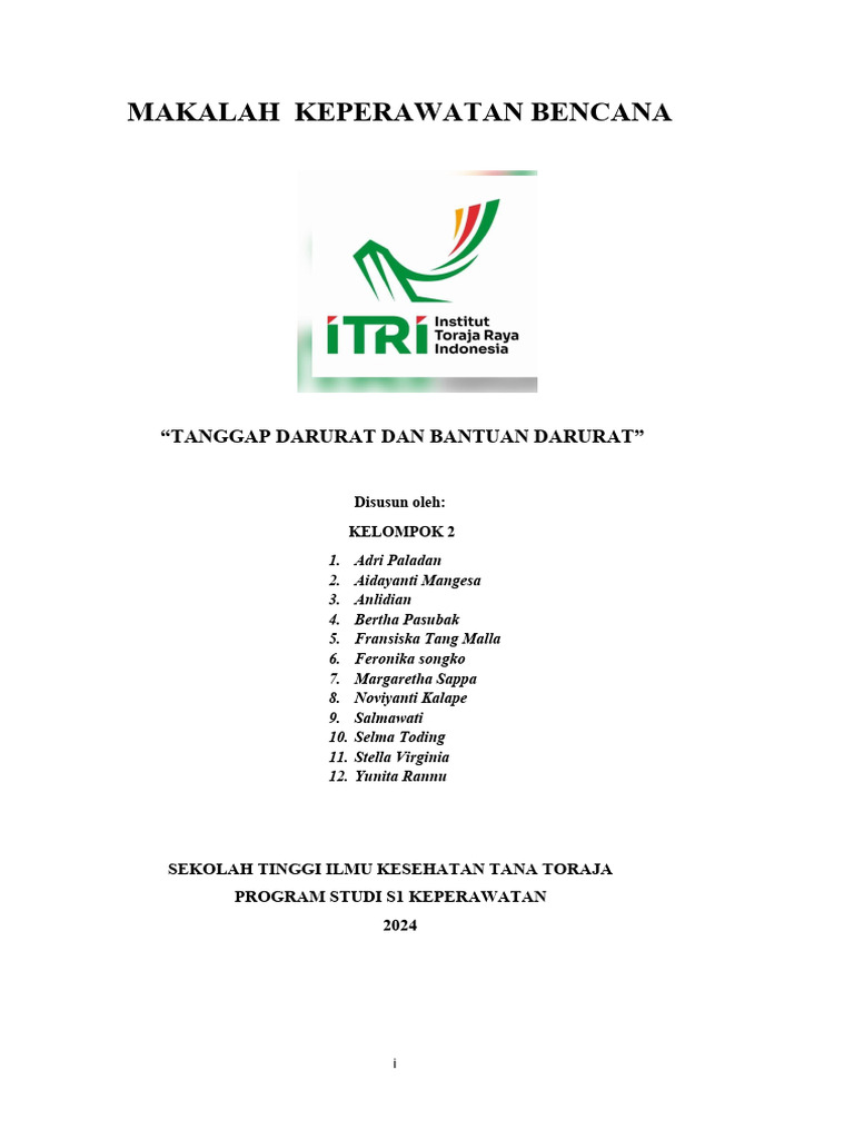 Makalah Keperawatan Bencana Kel.2 | PDF