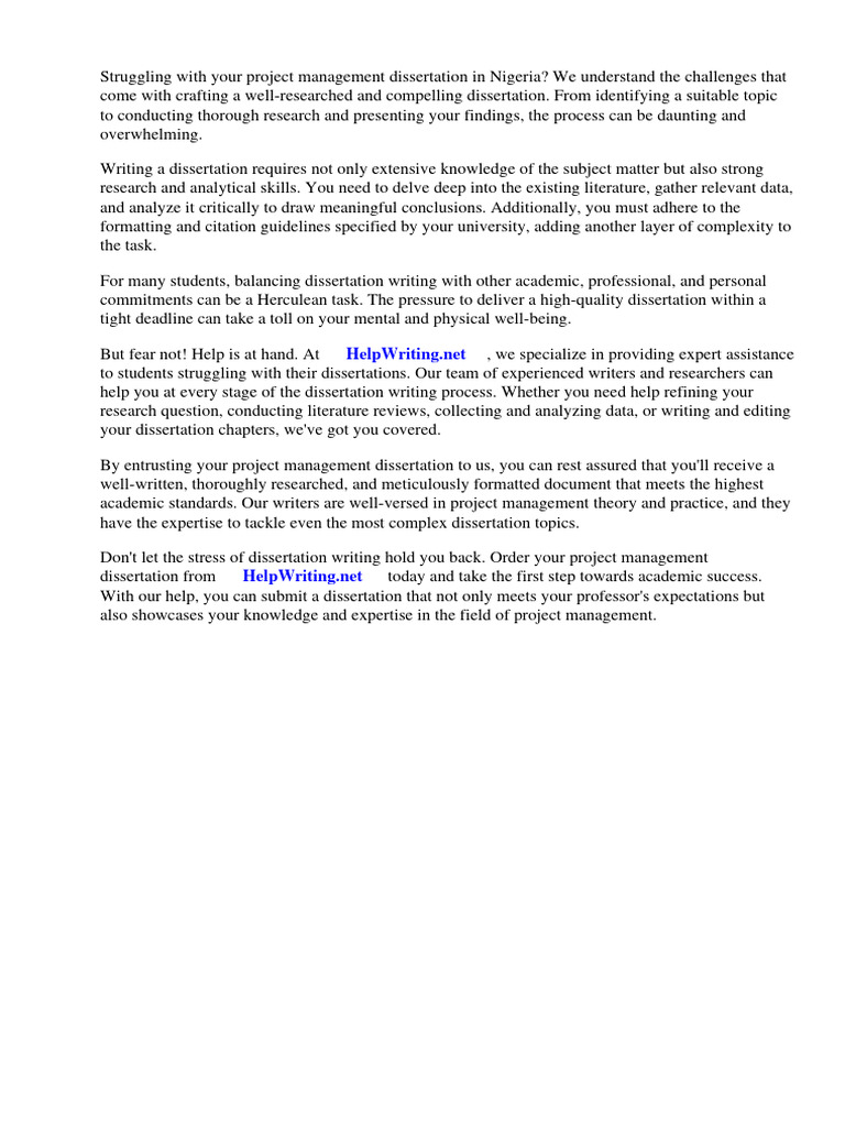 Project Management Dissertation Help | PDF | Thesis | Project Management