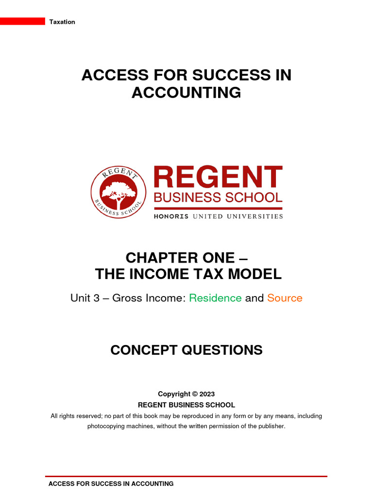 Taxation Unit 3 - Concept Questions 2023 | PDF | Taxes | Gross Income