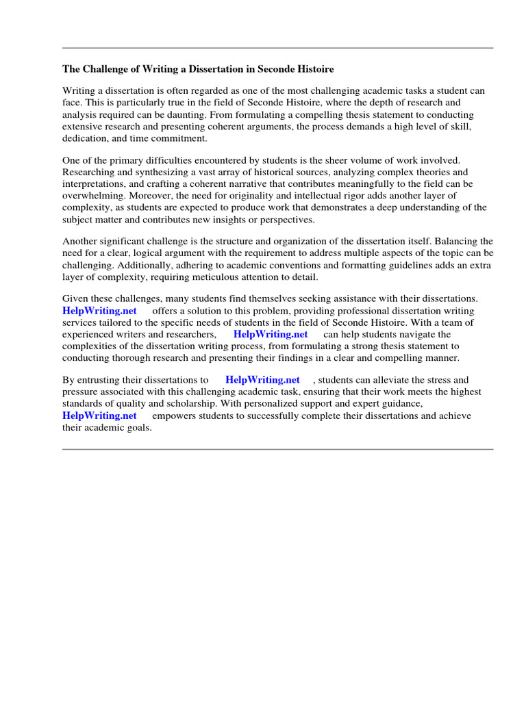 Dissertation Seconde Histoire | PDF | Thesis | Refinancing