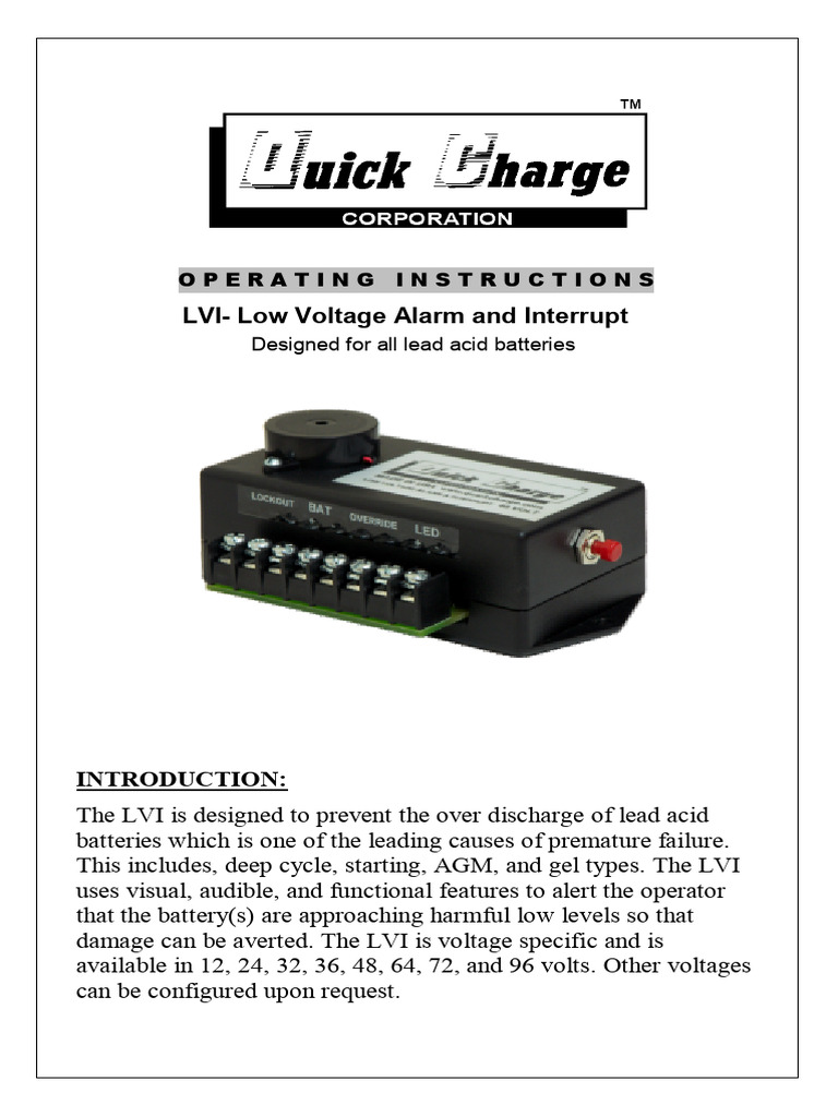 LVI Instructions | PDF | Battery Charger | Electrical Engineering