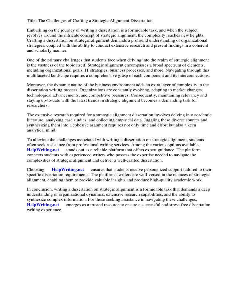 Strategic Alignment Dissertation | PDF | Strategic Management | Analytics