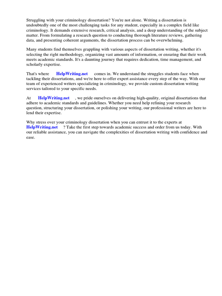 Dissertation Examples Criminology | PDF | Crimes | Crime & Violence