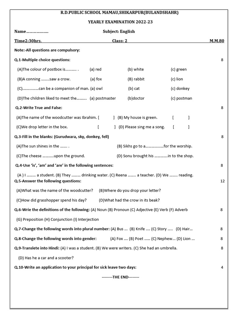 Class 2 English | PDF | Adverb | Linguistics