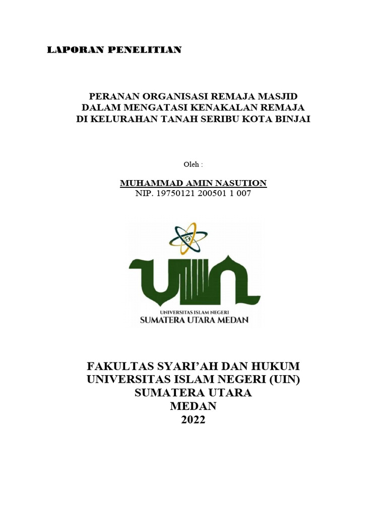 Lap. Penelitian Muh Amin Nasution - Peranan Organisasi RM Di Kelurahan Tanah Seribu (Edisi ...