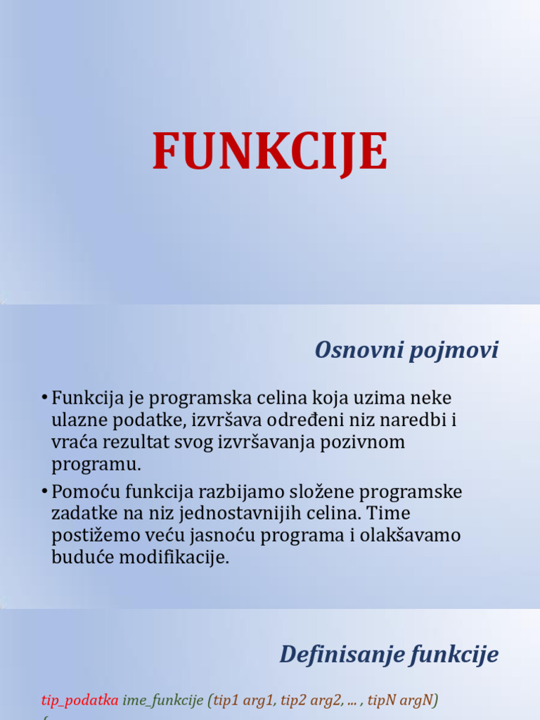 FUNKCIJE 1.deo | PDF