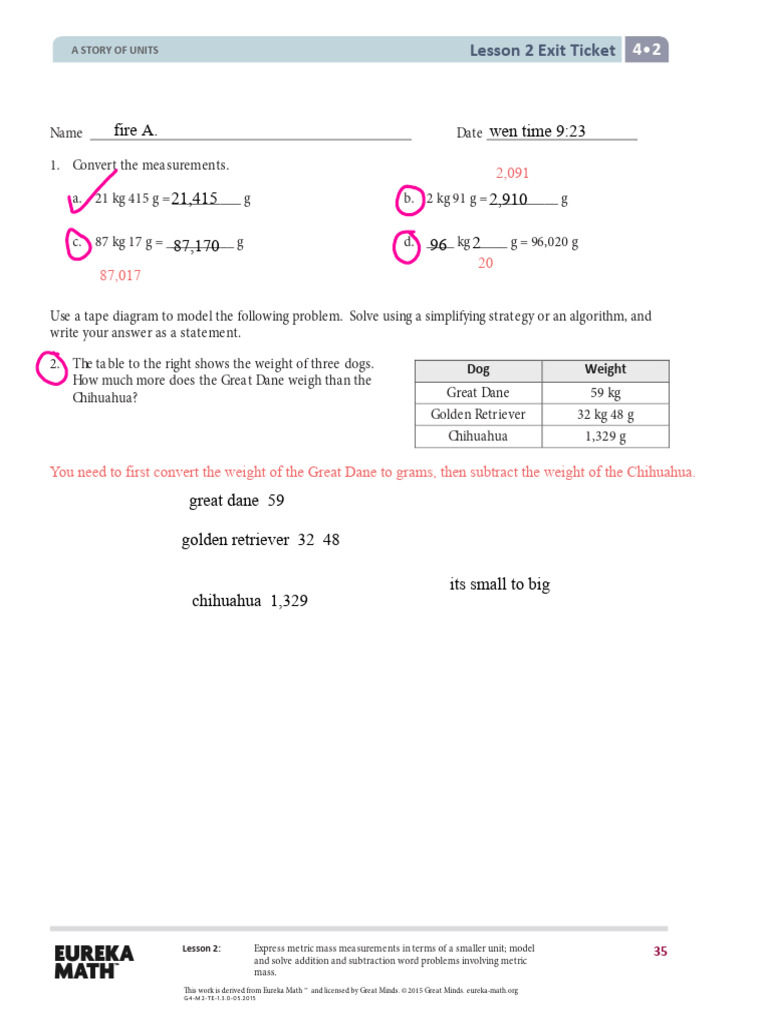 Fir? Akinfe - Module 2 Lesson 2 - Exit Ticket | PDF | Animal Breeds | Dogs