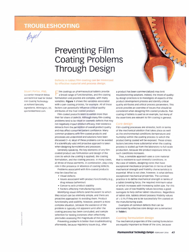 Preventing Film Coating Problems Through Design | PDF