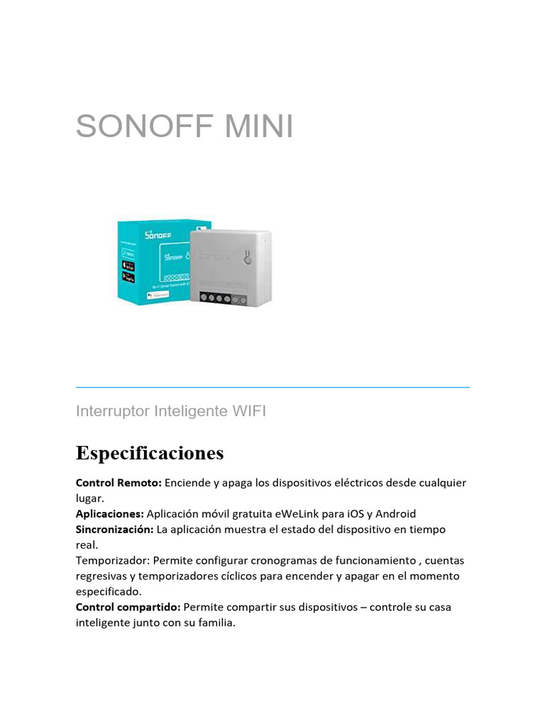 Sonoff Mini | PDF