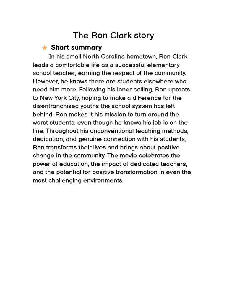 The Ron Clark Story | PDF