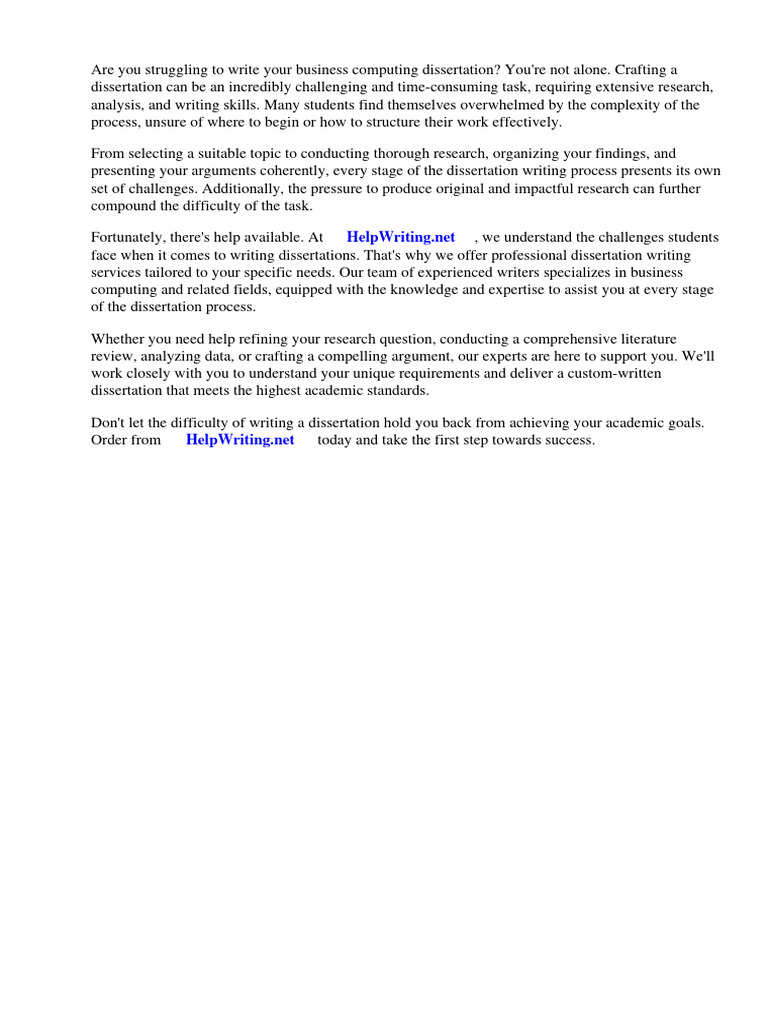 Business Computing Dissertation Topics | PDF | Thesis | Cloud Computing