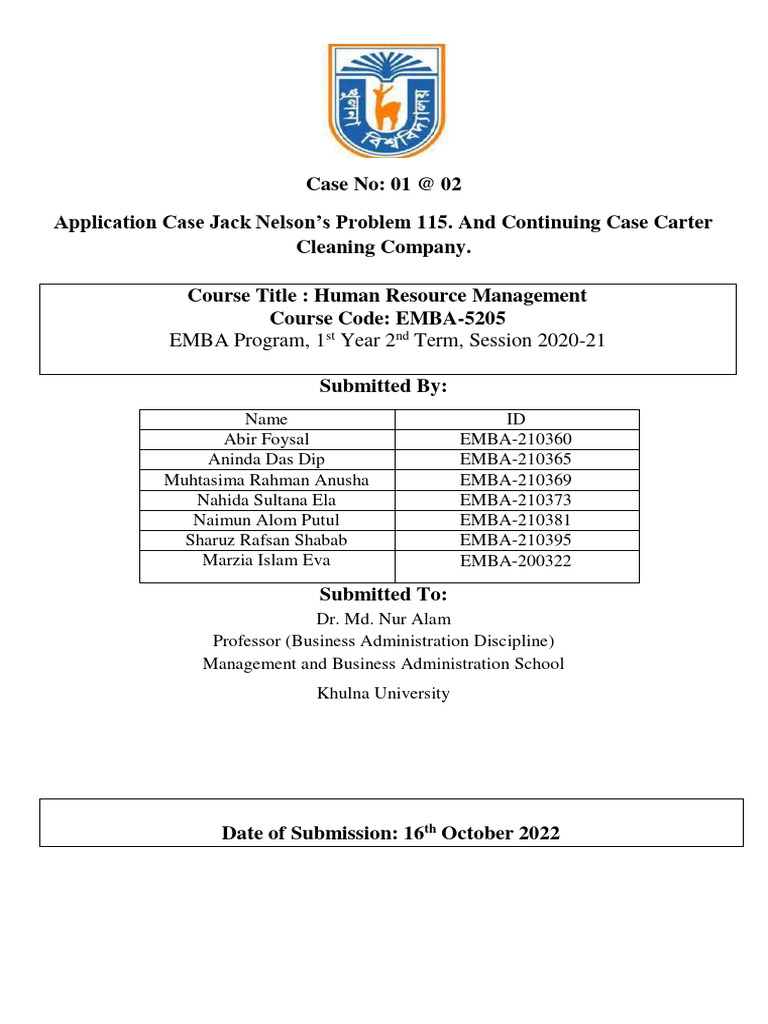 HRM-1 Case Study | PDF | Employment | Human Resource Management