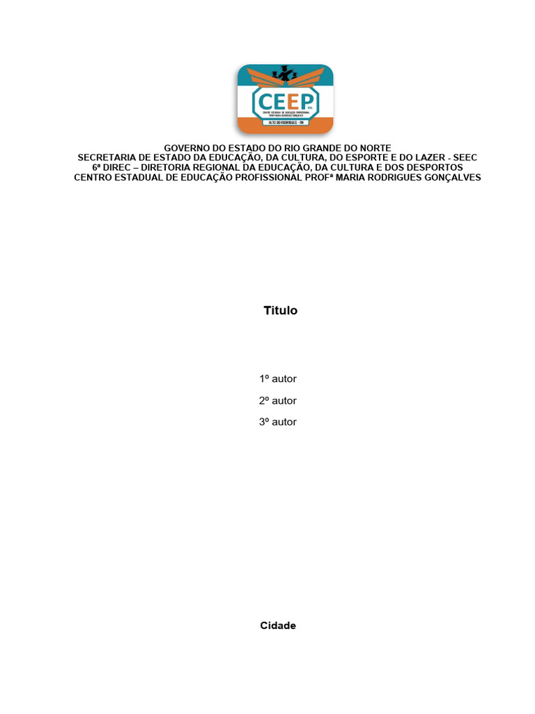 Modelo TCC - CEEP - 2023 | Download grátis PDF | Método científico ...