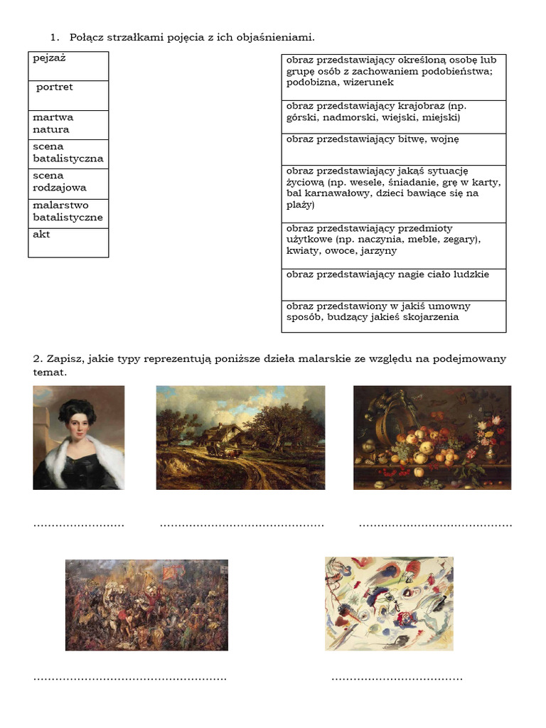 Lekcja 6. Karta Pracy. Opis Obrazu. | PDF