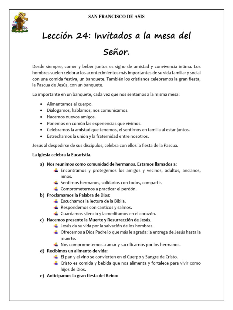 lección 24 confirmación | PDF | eucaristía | Jesús