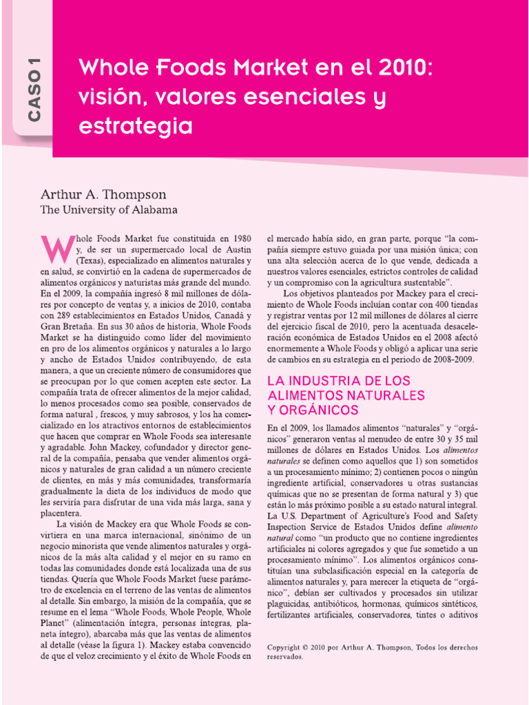 Caso 1 Whole Foods | PDF