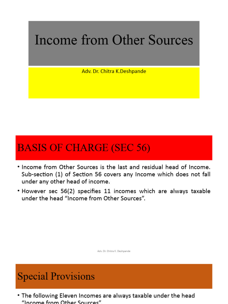 Taxable Income from Other Sources | PDF | Dividend | Expense