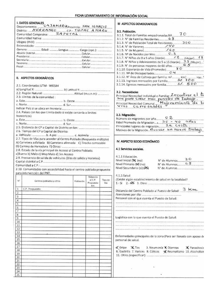Ficha de Levantamiento de Información | PDF