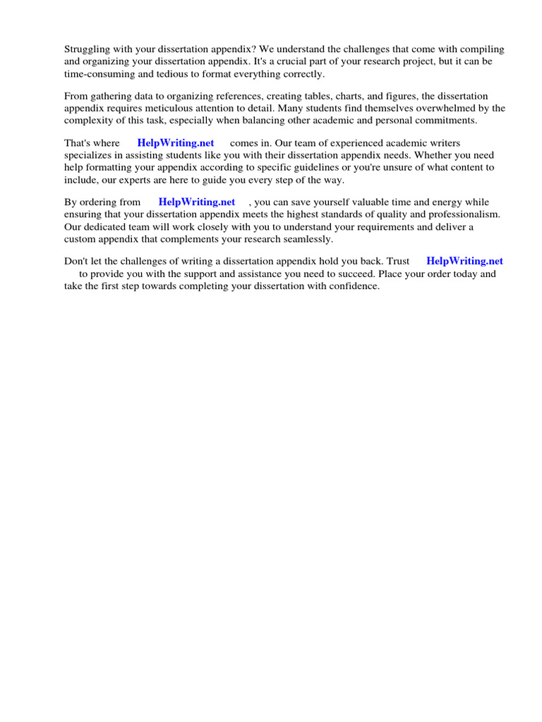 Dissertation Appendix Sample | PDF | Apa Style | Citation