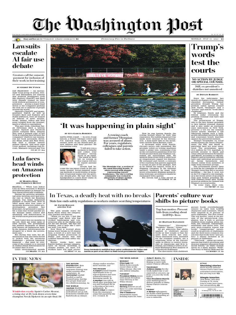 The Washington Post July 172023 | PDF | Luiz Inácio Lula Da Silva ...