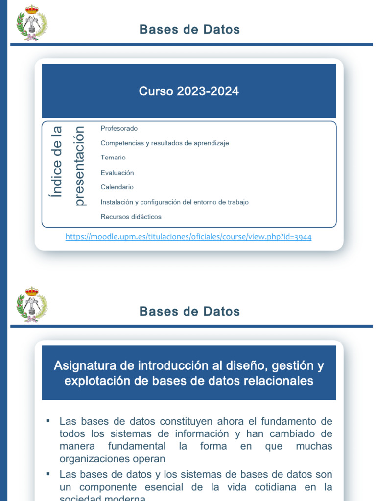 0-Presentacion Asignatura | PDF | Bases de datos | Geomática