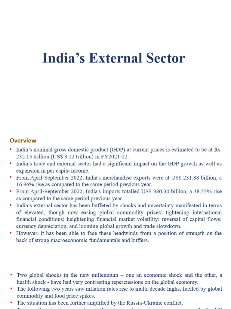 India’s External Sector | PDF | Monetary Policy | Inflation