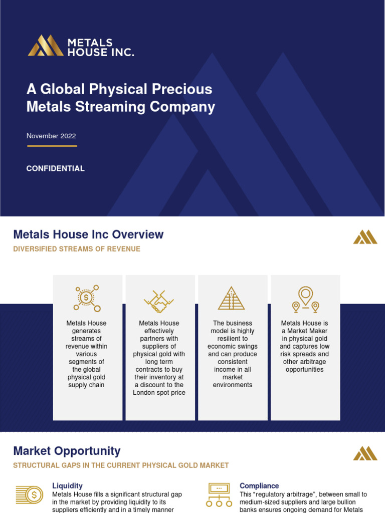 Metals House: Global Gold Revenue Streams | PDF | Hedge (Finance ...