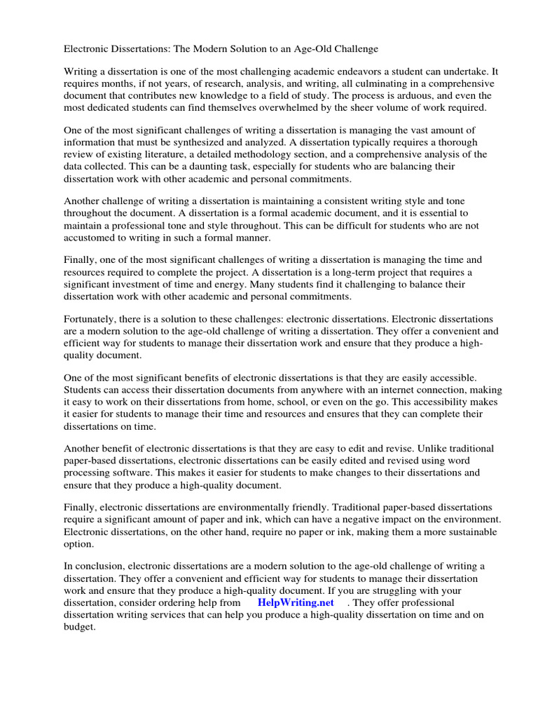 Electronic Dissertations | PDF | Thesis | Digital Library