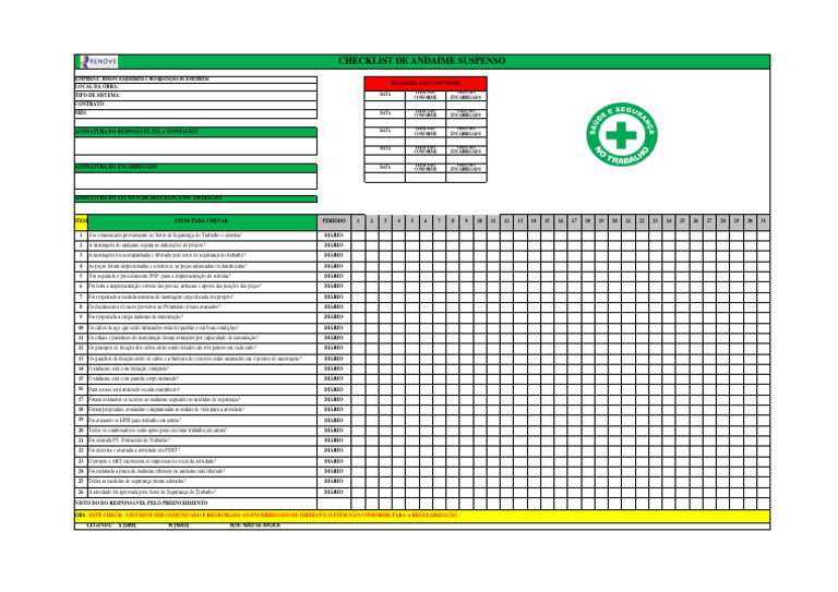 Check List Andaime Suspenso | PDF