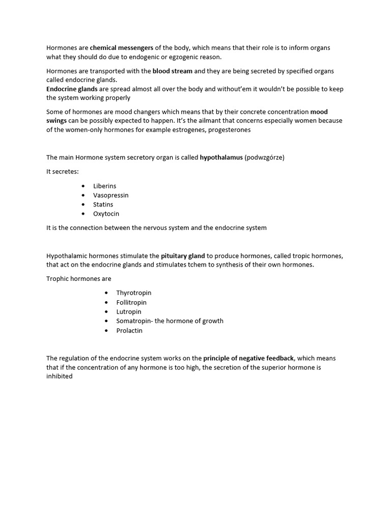 Hormony | PDF | Endocrine System | Hormone