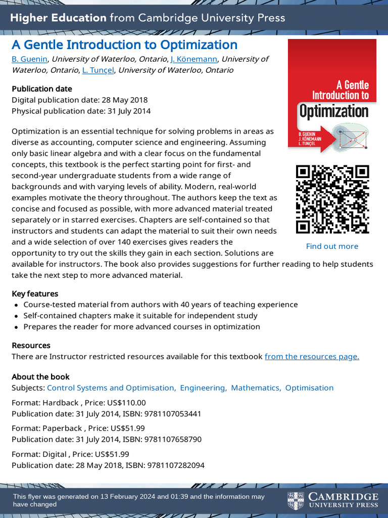 A Gentle Introduction to Optimization | PDF | Mathematical Optimization ... A Gentle Introduction to Optimization | PDF | Mathematical Optimization ...