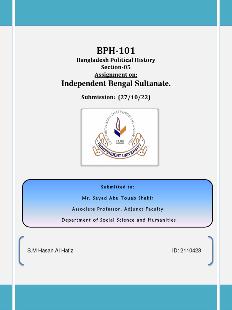 Independent Bengal Sultanate - Mid Assignment | PDF